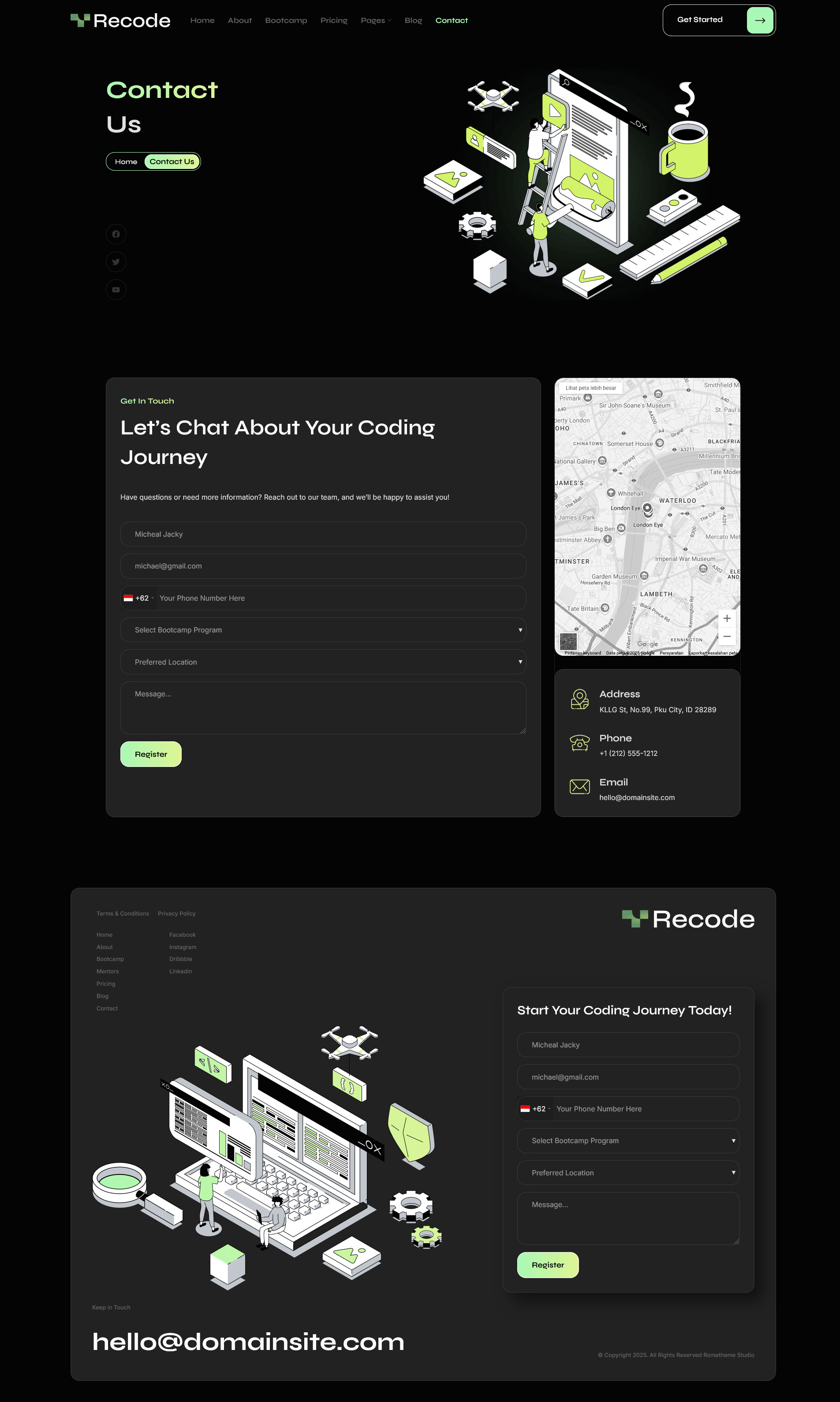 Recode - Coding Bootcamp Elementor Template Kit by Rometheme | ThemeForest